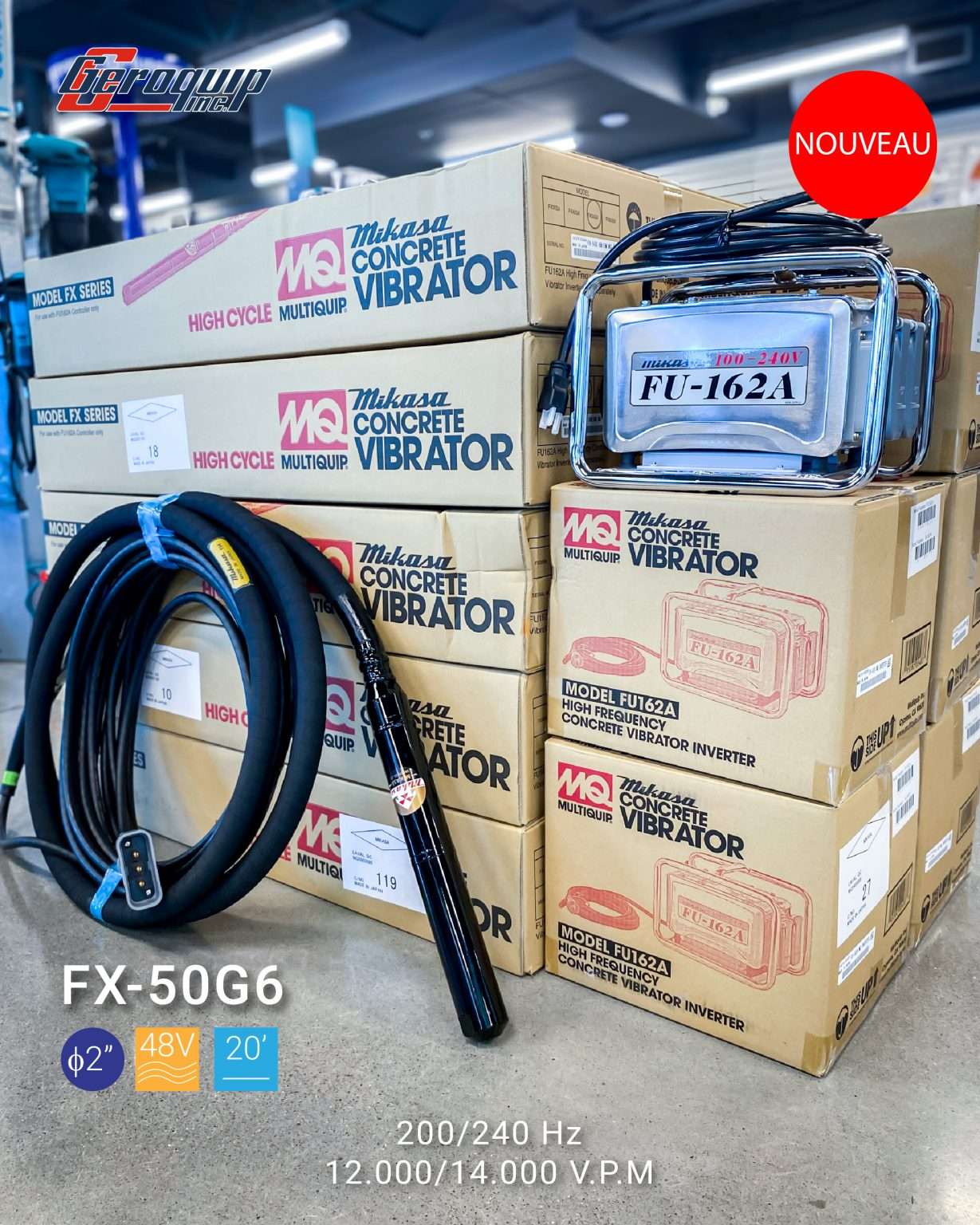 Multiquip Mikasa FU-162A FX-50G6 - High Frequency Concrete Vibrator ...