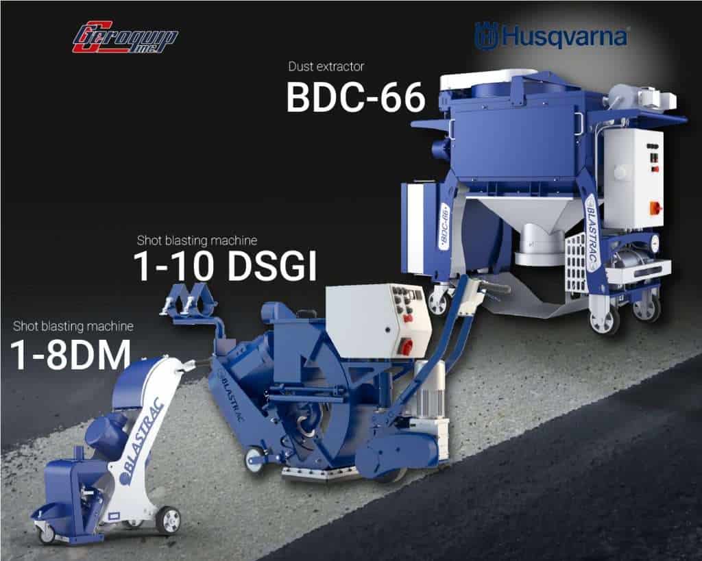 Husqvarna Blastrac product line is now available at Geroquip - Geroquip Inc